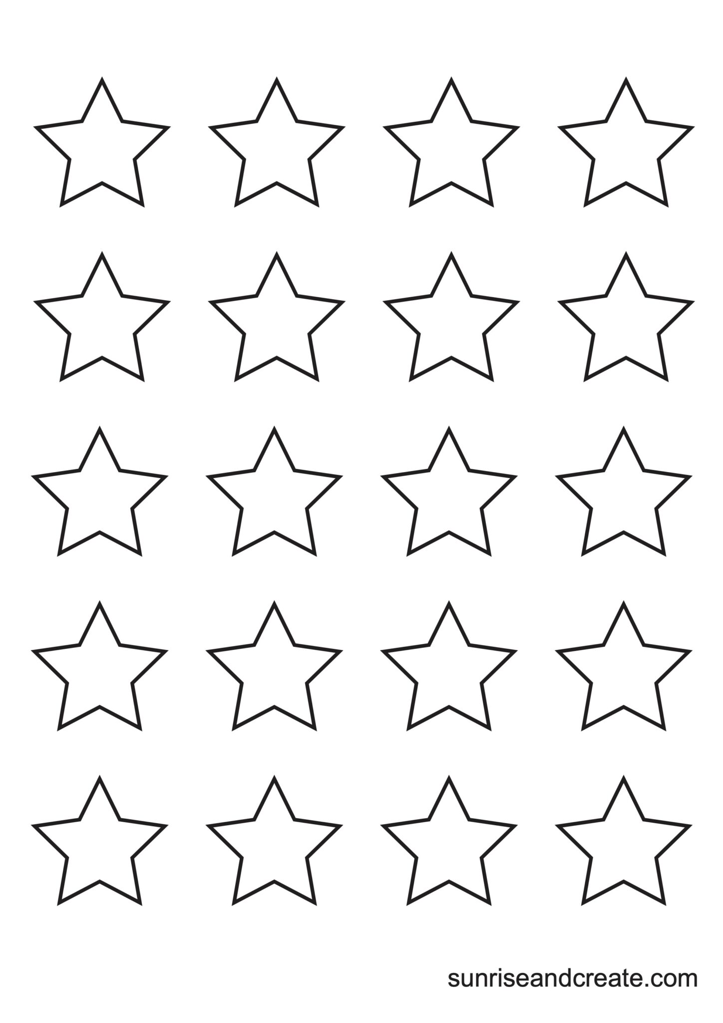 Free Printable Star Templates (Includes 7 Different Sizes)