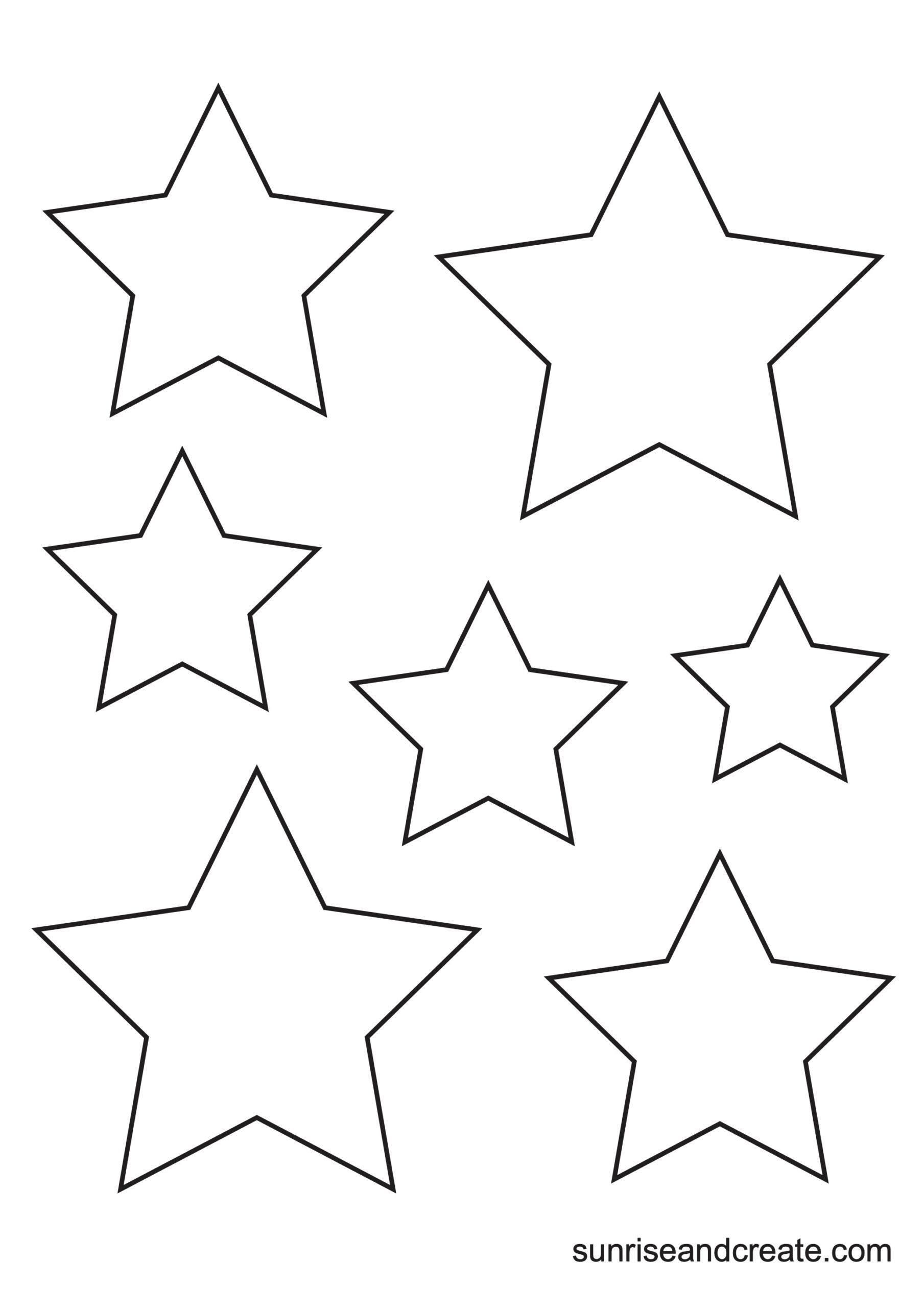 Free Printable Star Templates (Includes 7 Different Sizes)
