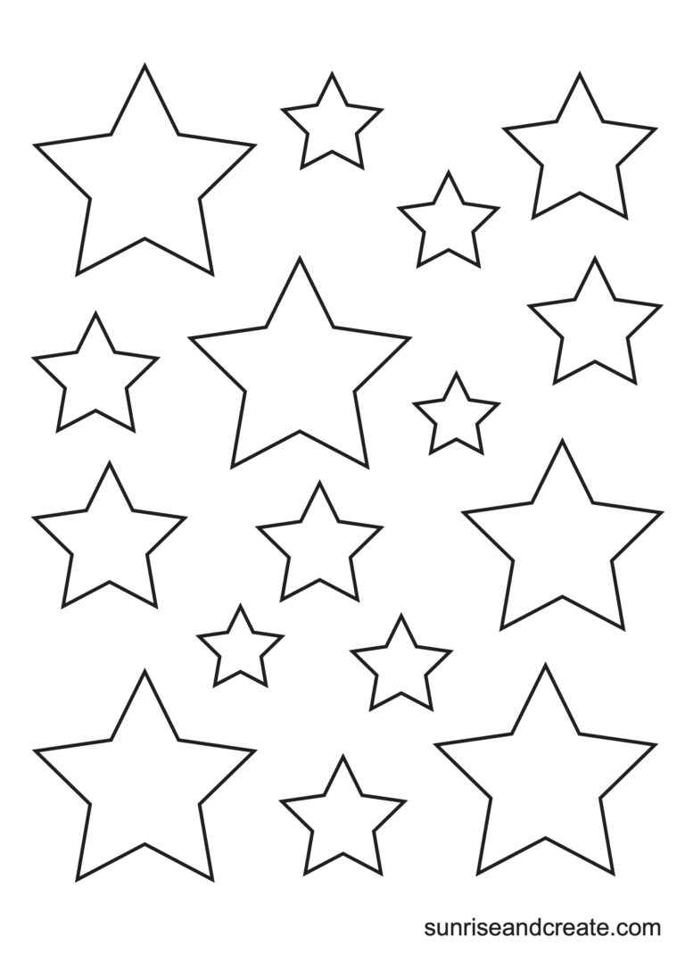 Free Printable Star Templates (Includes 7 Different Sizes)