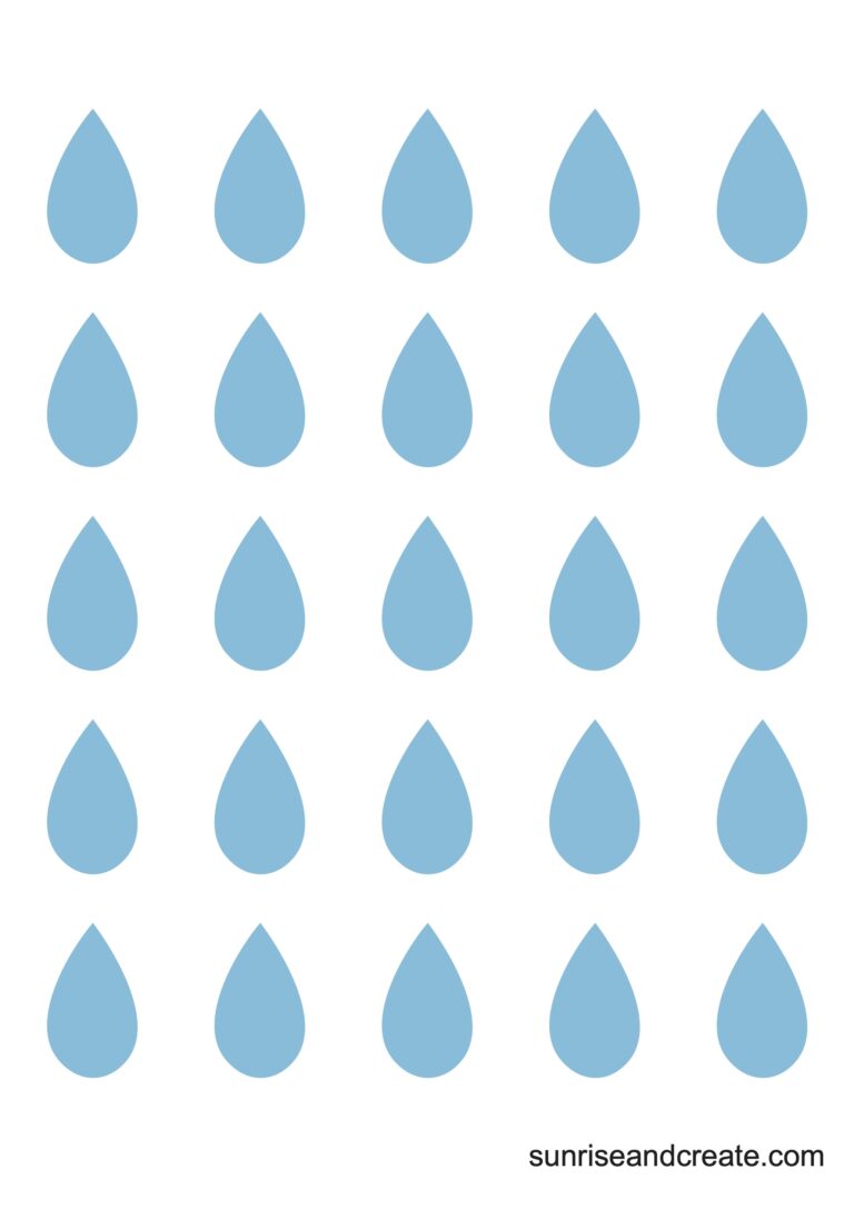 Free Printable Raindrop Templates