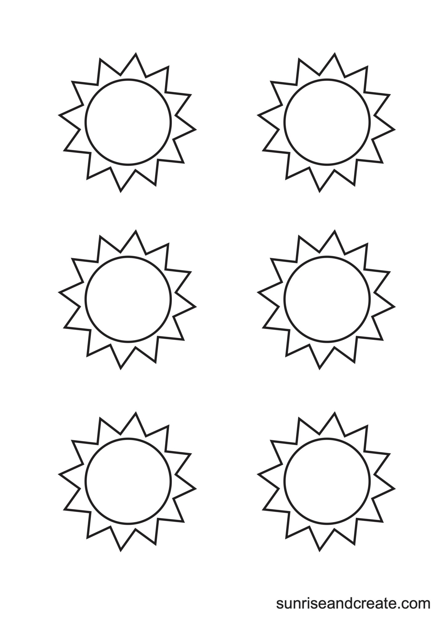 Free Printable Sun Templates
