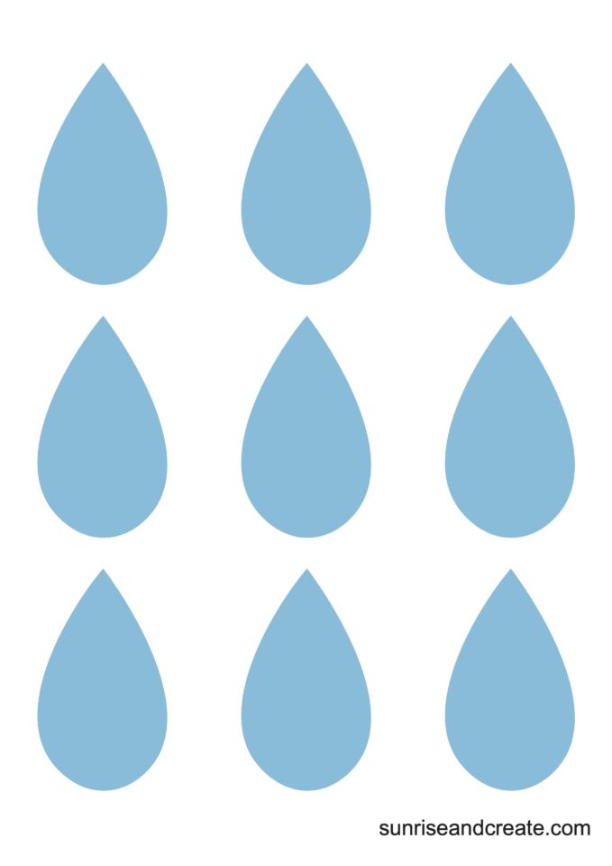 Free Printable Raindrop Templates