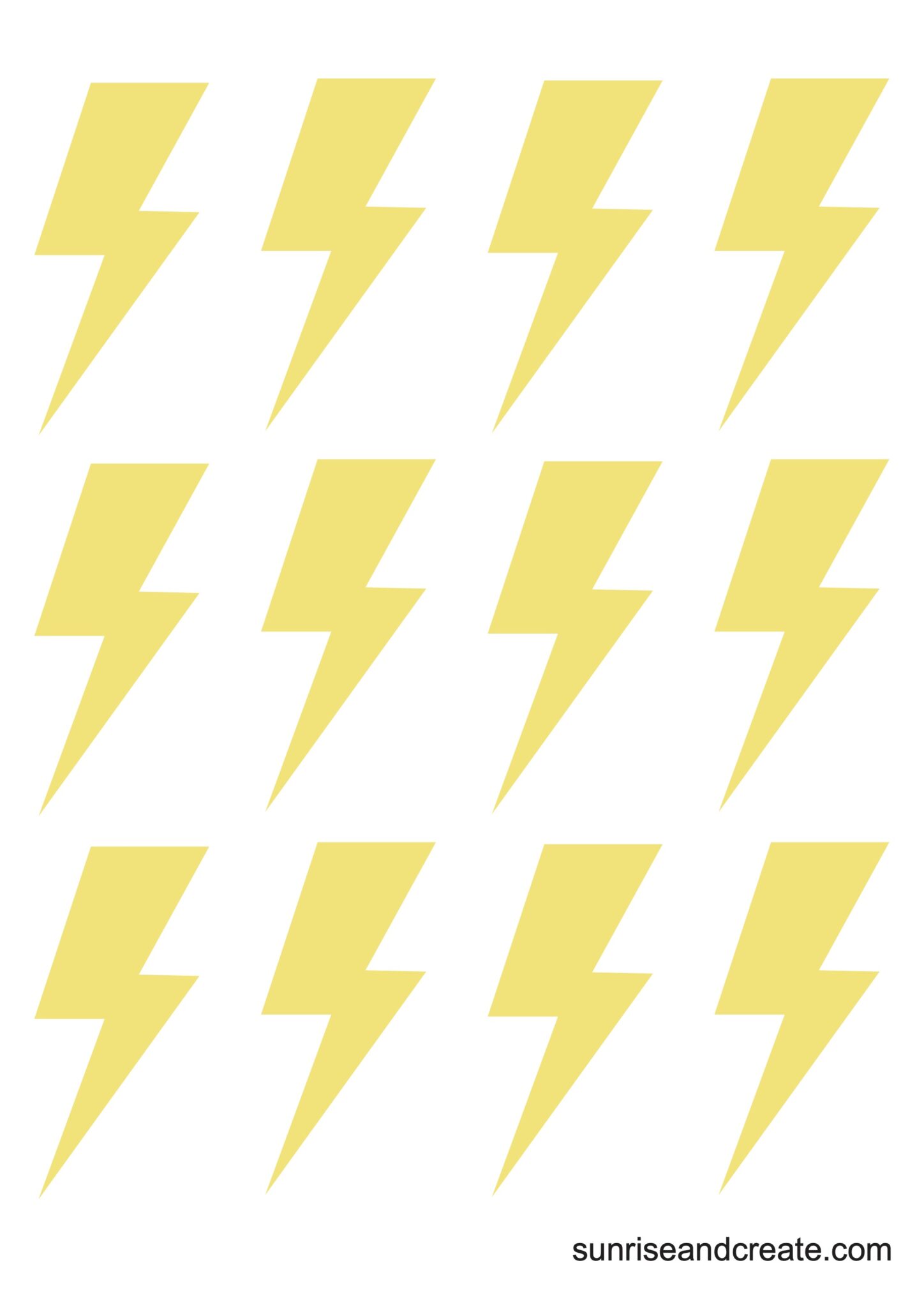 Free Printable Lighting Bolt Templates