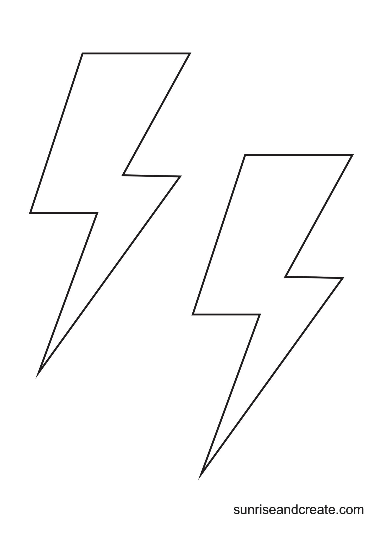 Free Printable Lighting Bolt Templates