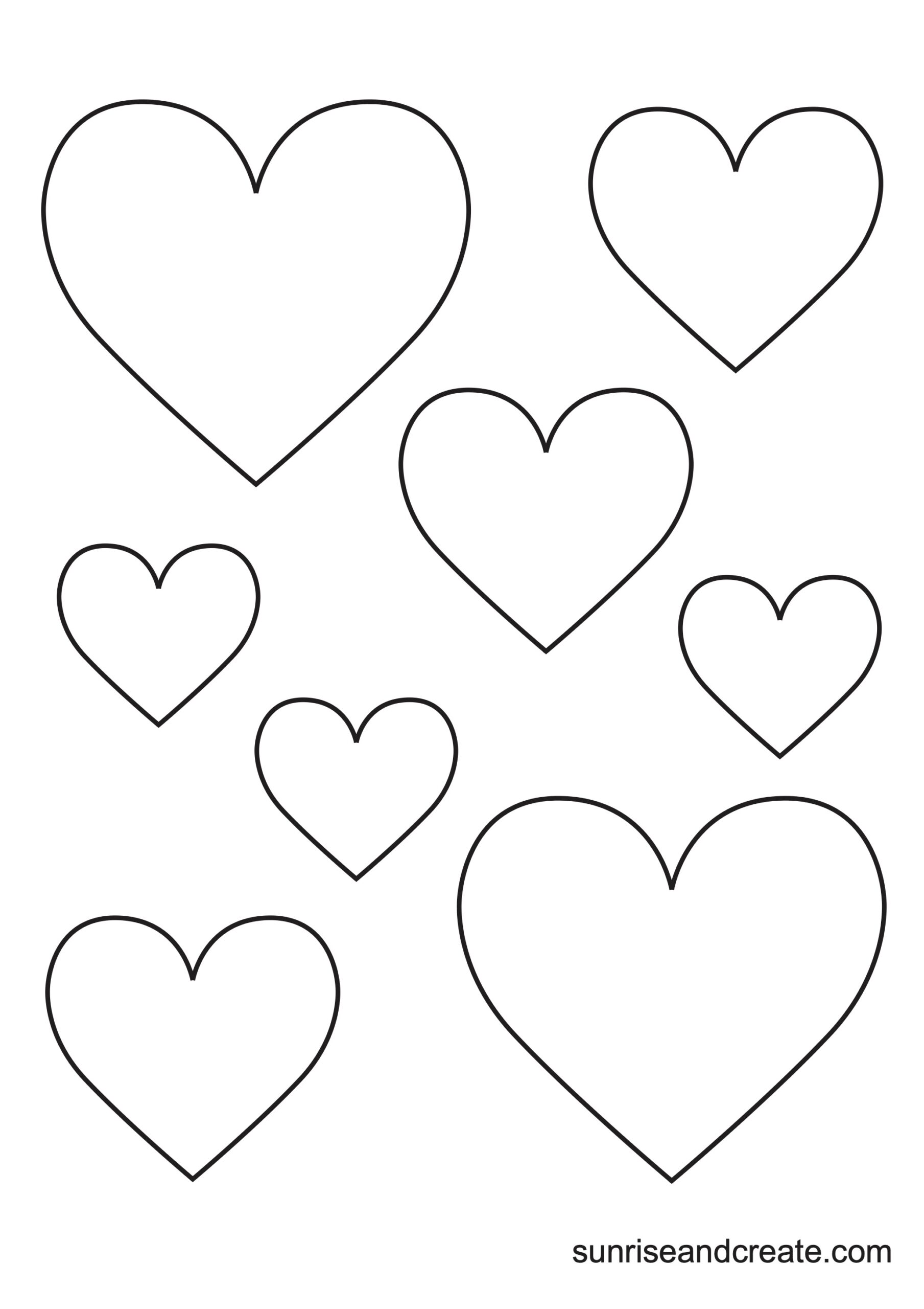 Free Printable Heart Templates (Different Sizes & Colored Hearts)