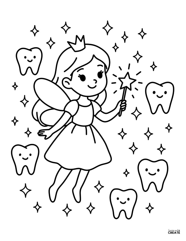 Tooth Fairy Coloring Pages - Free Printables