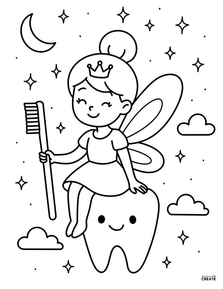 Tooth Fairy Coloring Pages - Free Printables