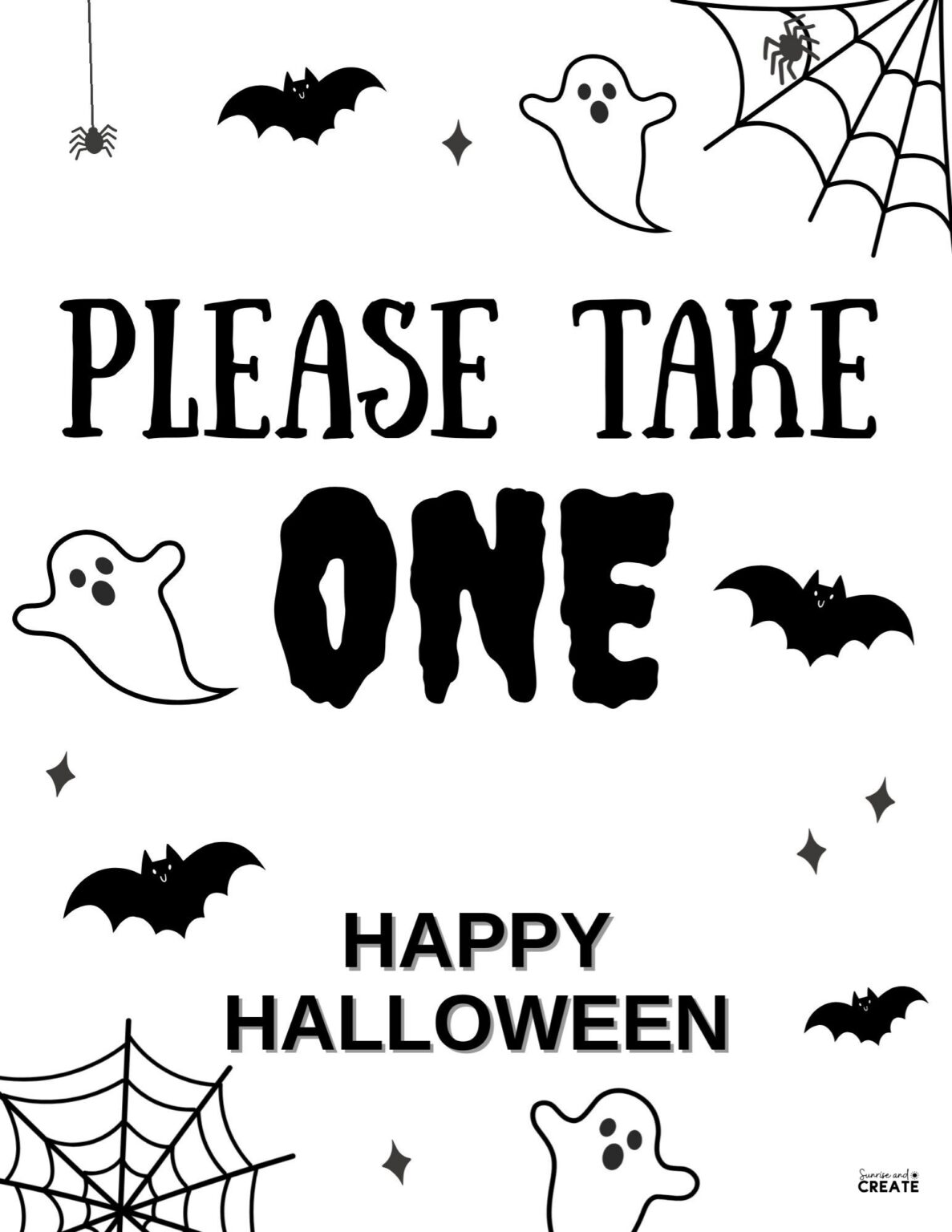Please Take One Halloween Signs - Free Printables