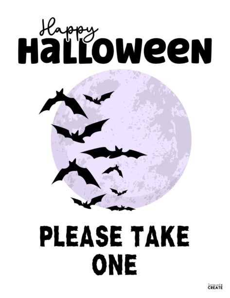 Please Take One Halloween Signs - Free Printables
