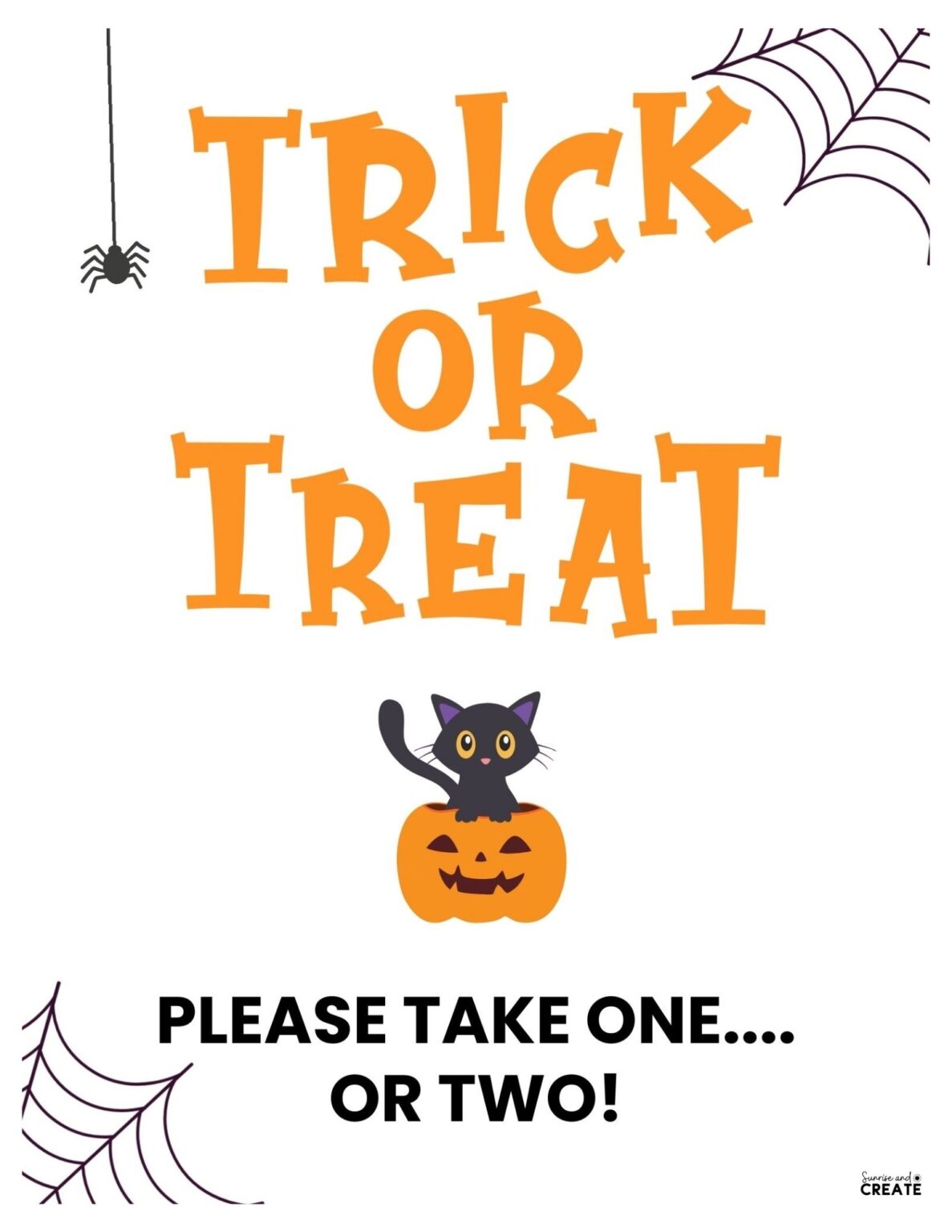 Please Take One Halloween Signs - Free Printables