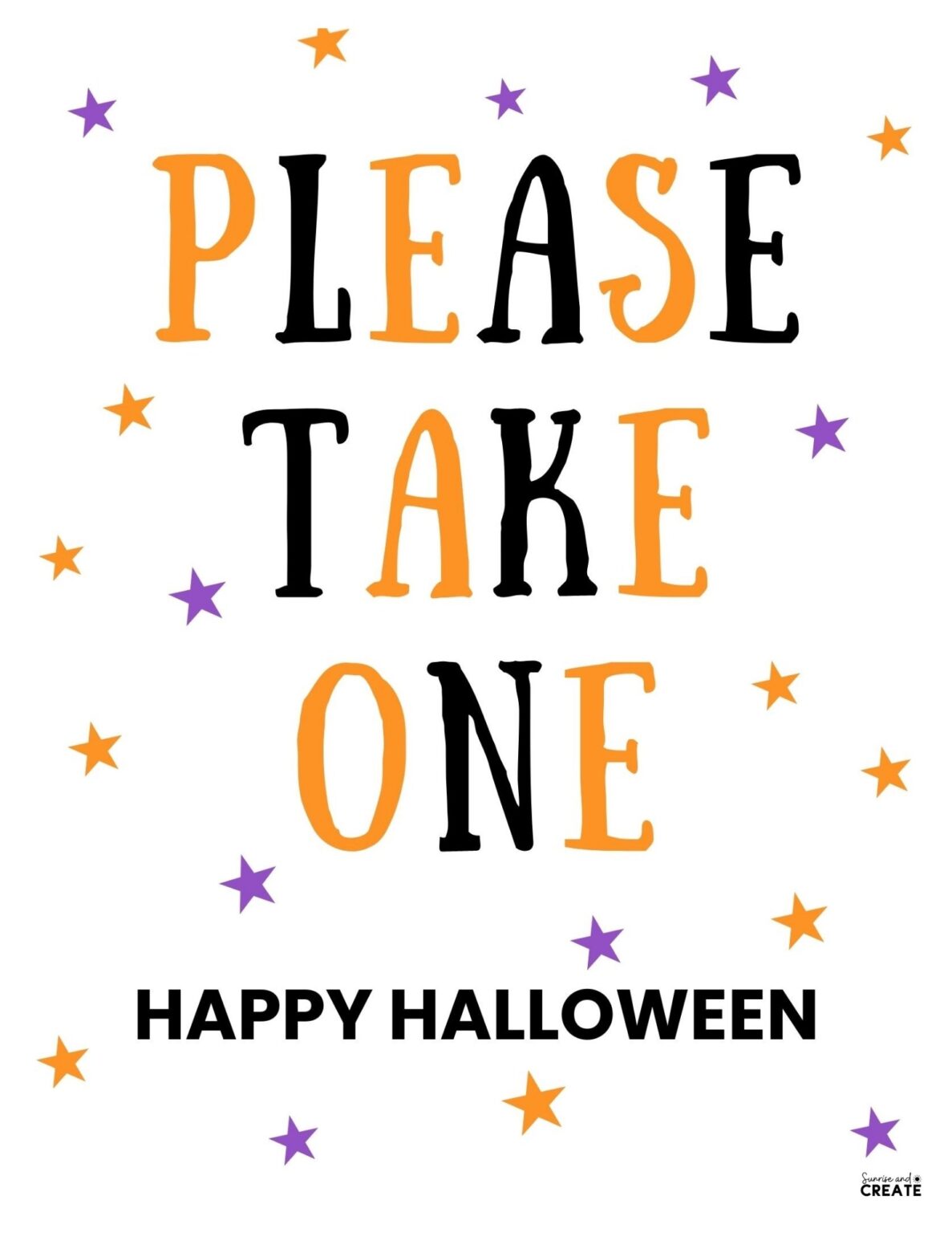 Please Take One Halloween Signs - Free Printables