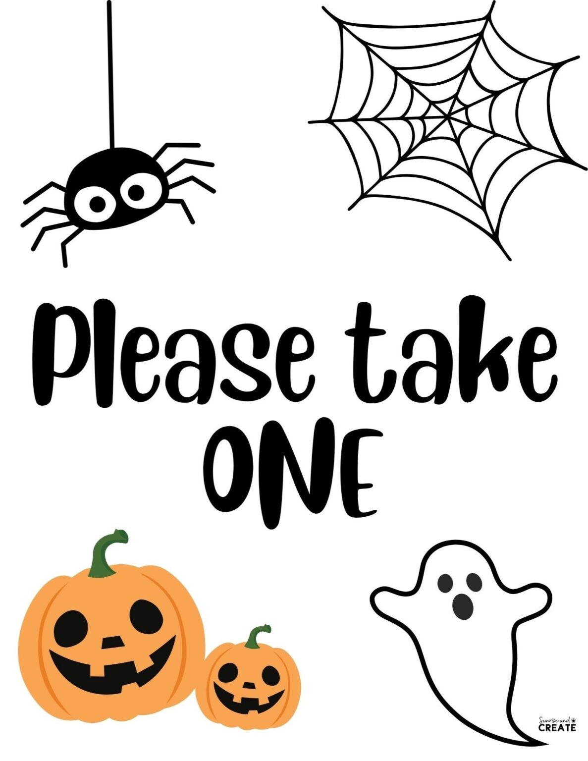 Please Take One Halloween Signs - Free Printables