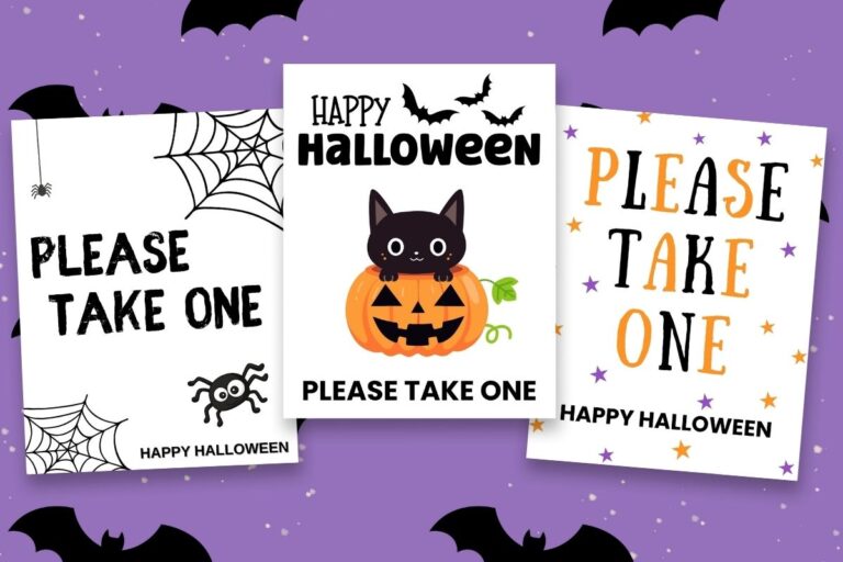 Please Take One Halloween Signs - Free Printables