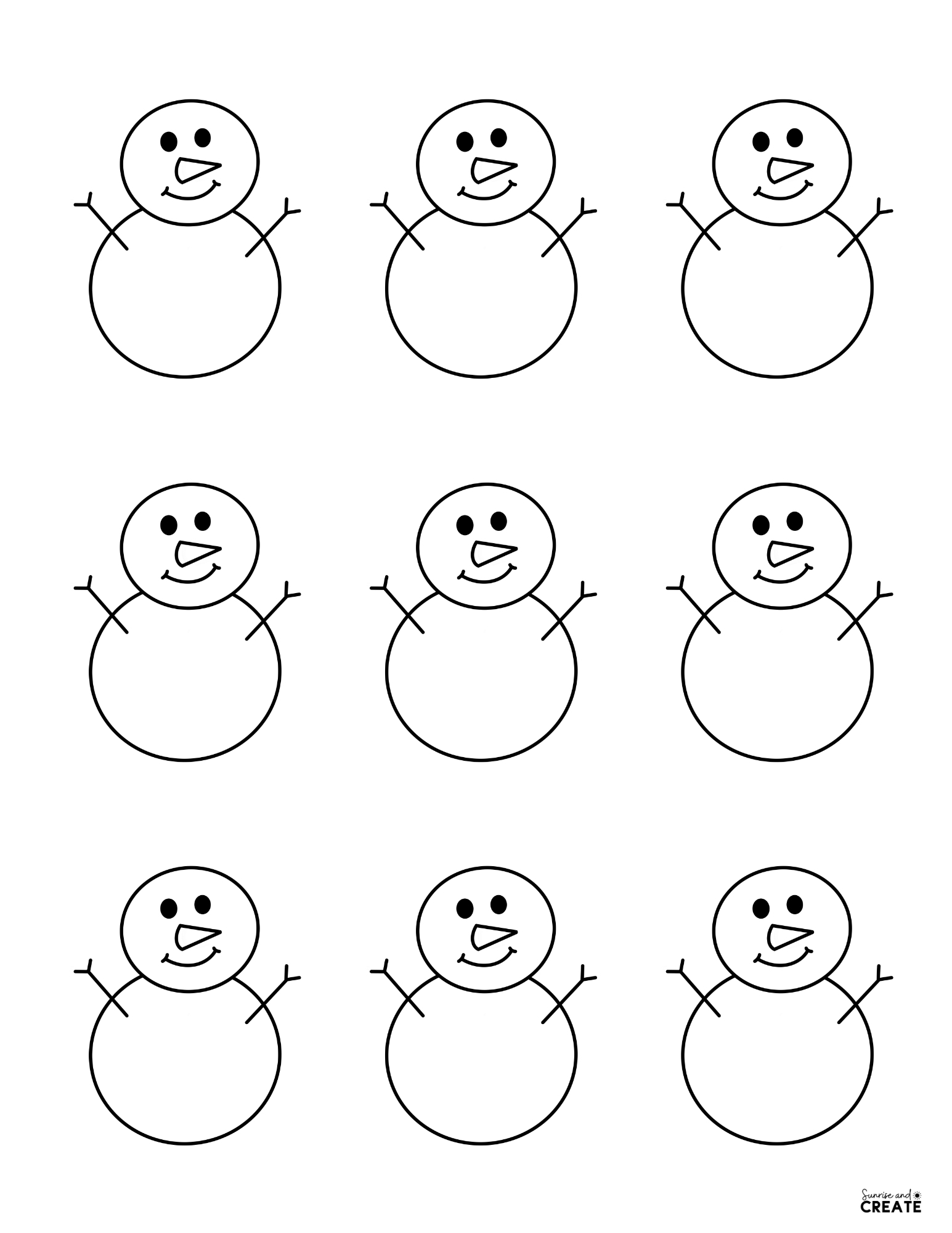 Snowman Templates - Free Printables