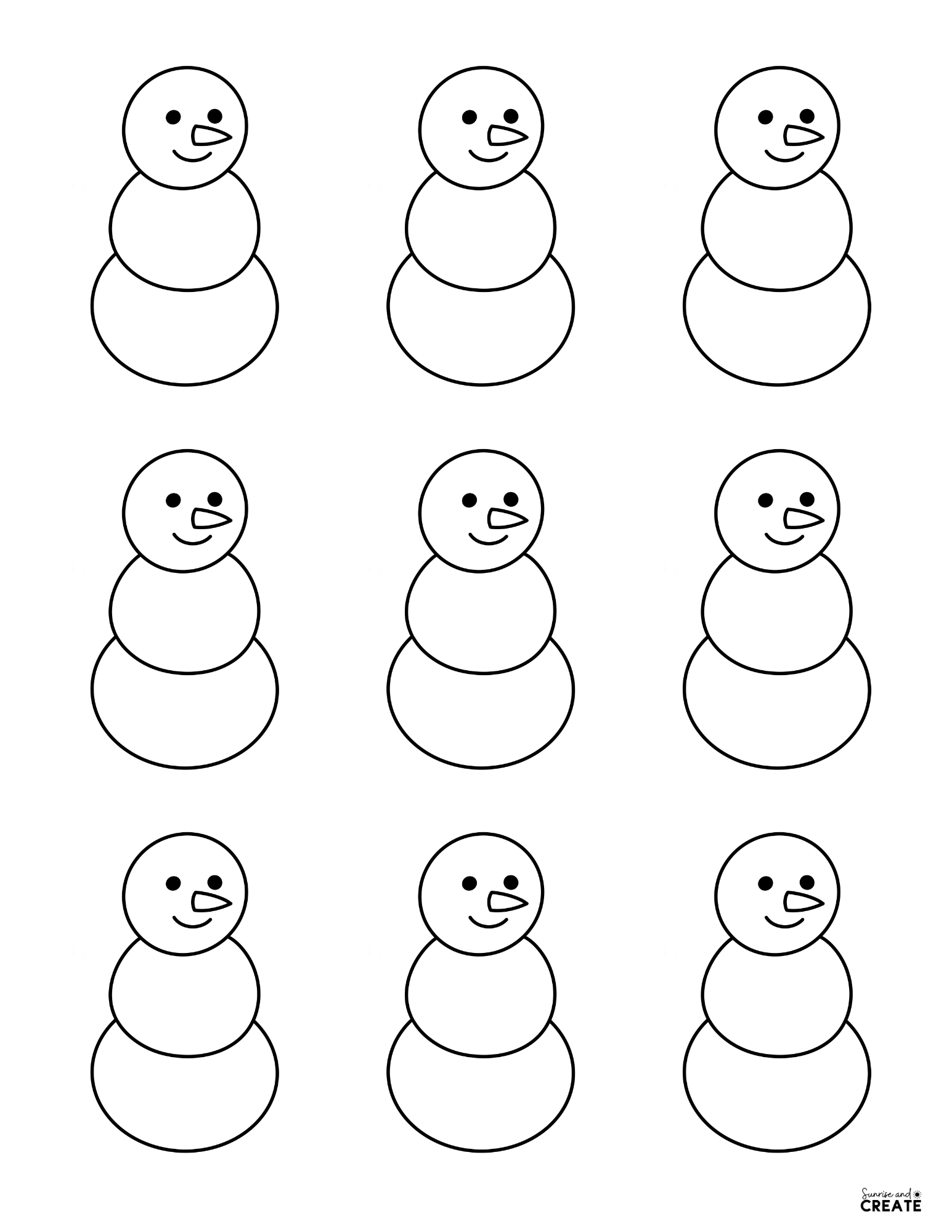 Snowman Templates - Free Printables
